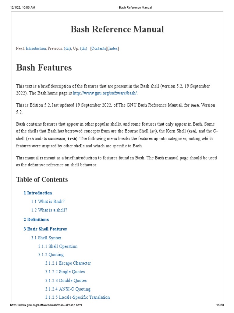 Bash Reference Manual | PDF | Command Line Interface | Shell (Computing)