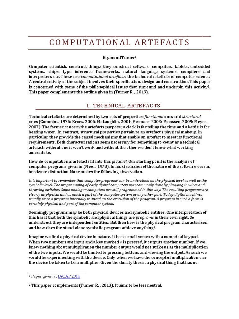 Computational Artefacts | Download Free PDF | Programming | Computer Program