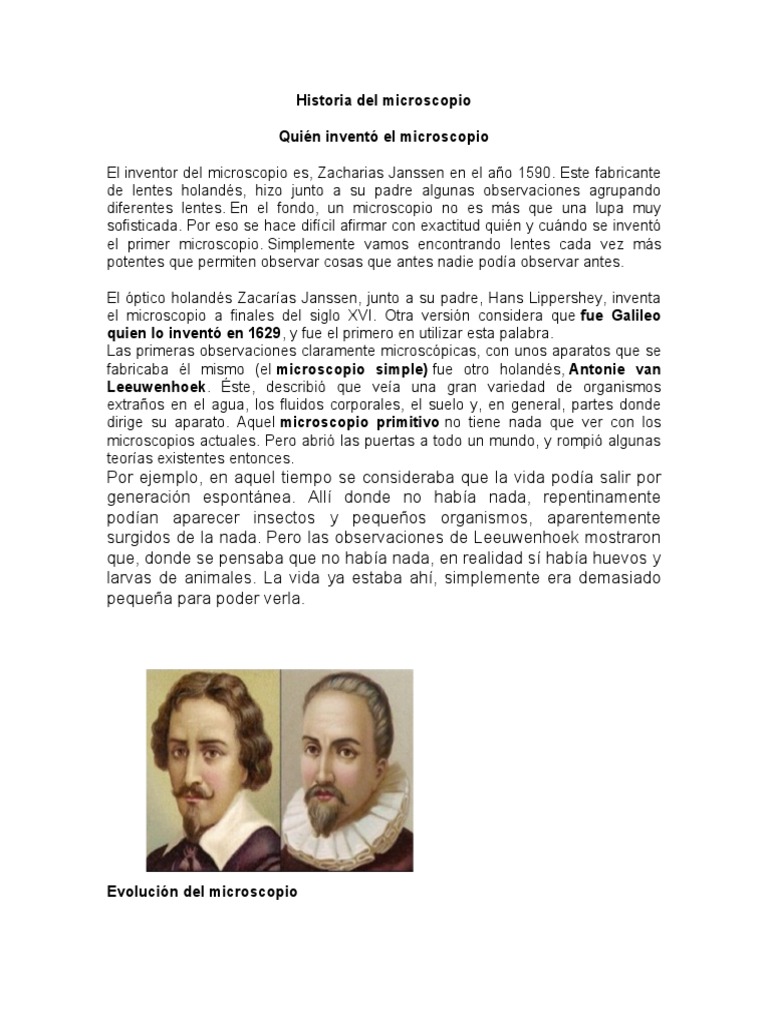 Historia Del Microscopio | PDF | Microscopio | Fuerza atómica microscópica