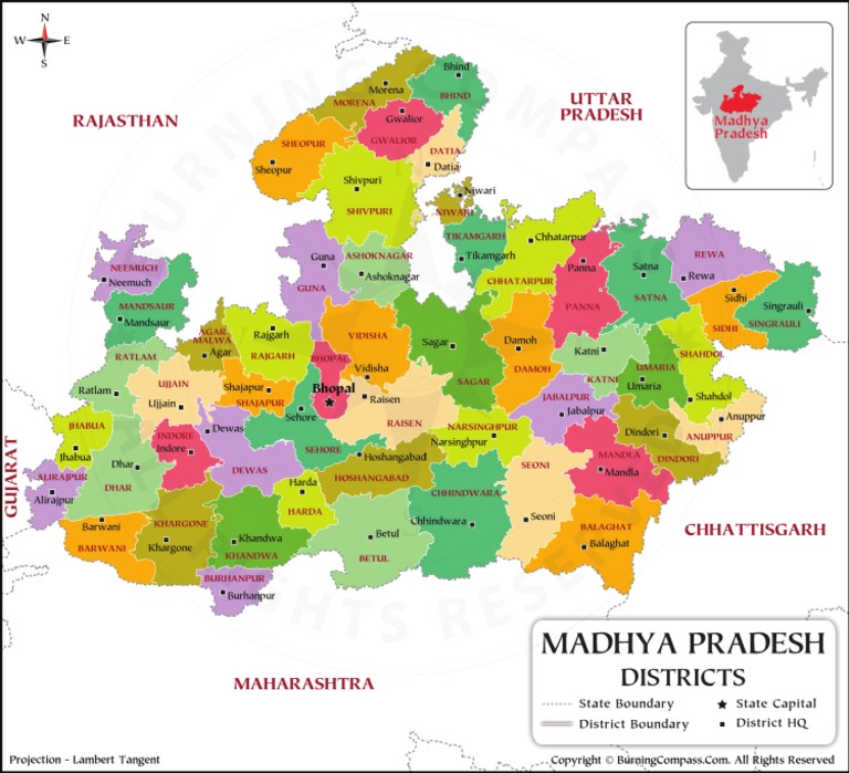 Madhya Pradesh District Map | PDF