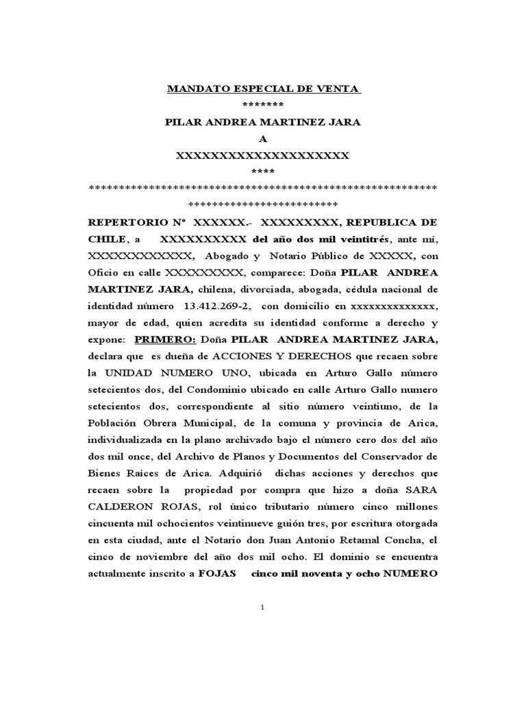 Modelo Mandato Venta | PDF | Derecho