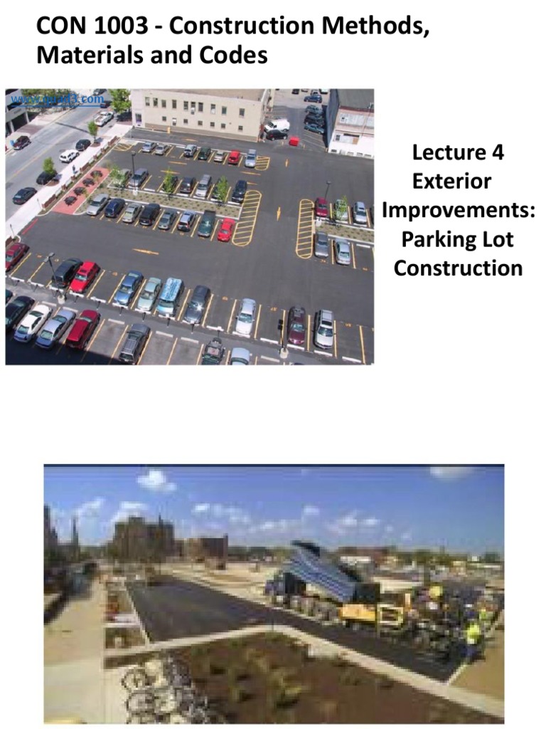 Lecture 4 (Parking Lot) | PDF | Road Surface | Concrete