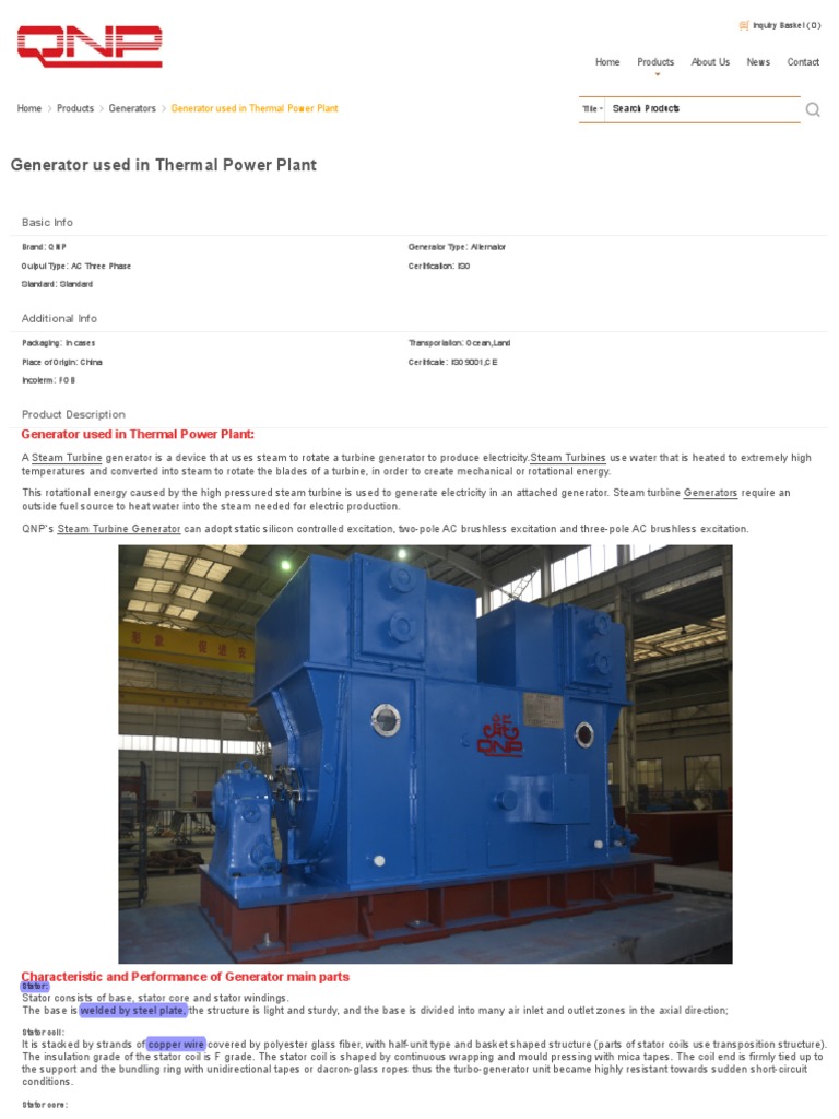 2pole Generator QFW-10-2 | PDF | Electric Generator | Inductor