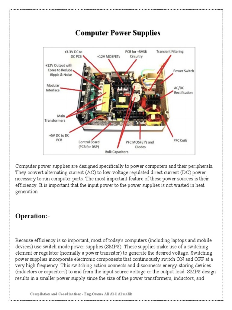 Computer Power Supply Components Overview | PDF