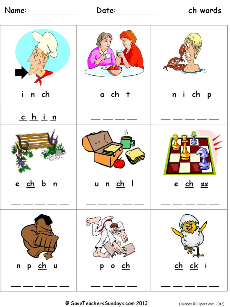 CH Phonics Worksheet (Unscramble The Letters) | PDF