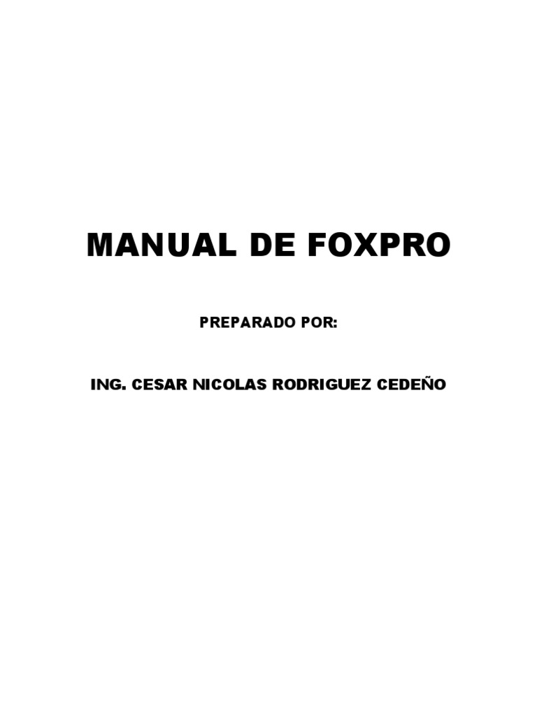 Manual FoxPro | PDF | Ventana (informática) | Color
