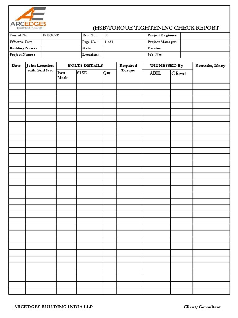 F-EQC-05 Column Plumb Report PDF | PDF