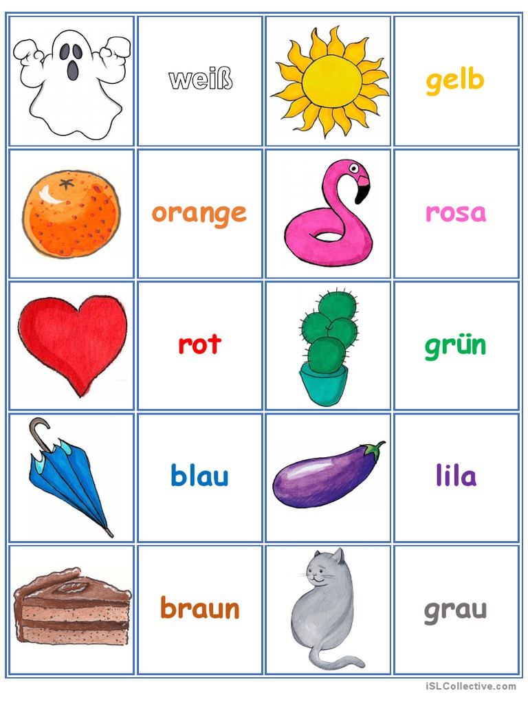 Spiele Im Deutschunterricht_ Memory - Die Farben | PDF