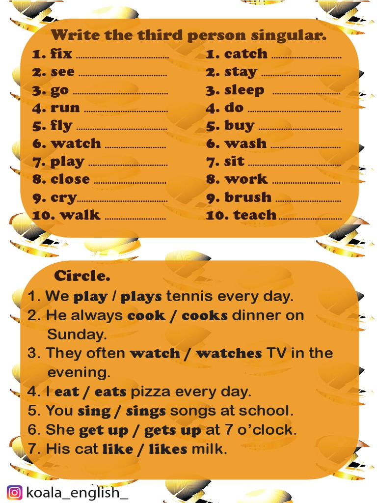 Present Simple Ending Worksheet | PDF | Language Arts & Discipline