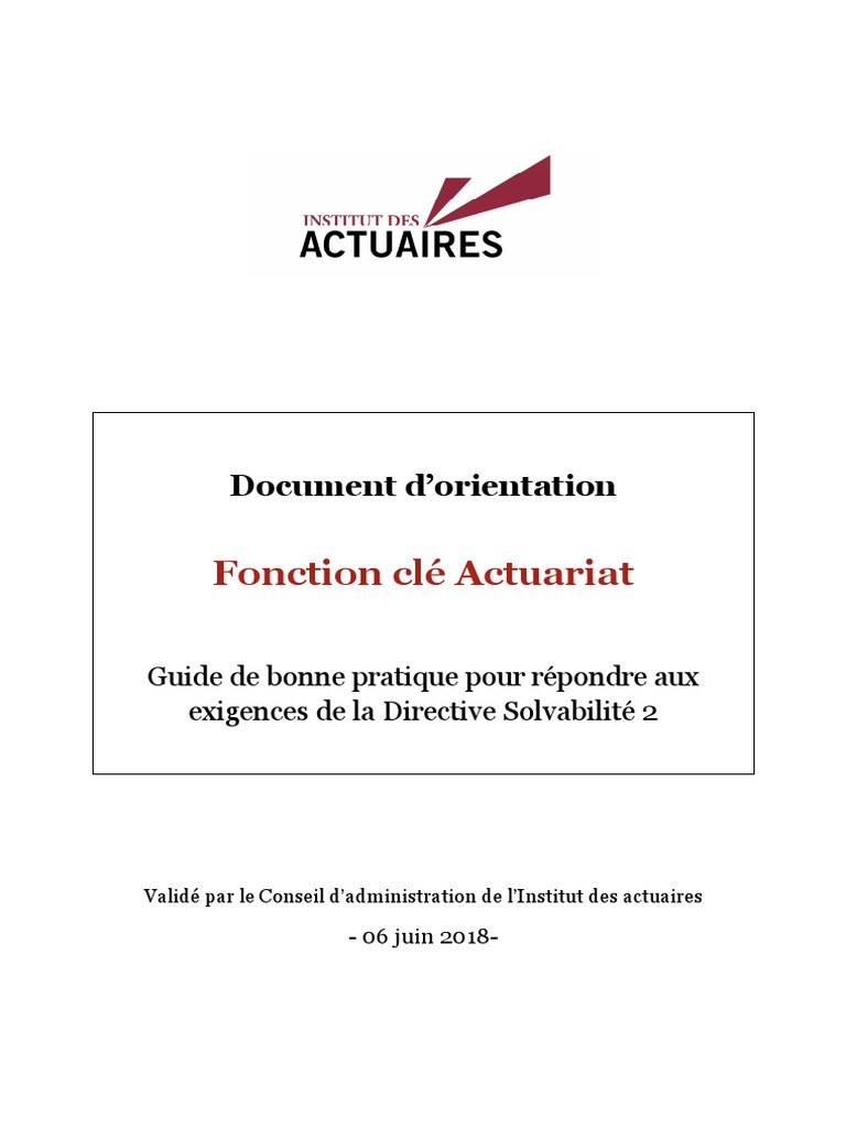 Guide Actuariel Solvabilité 2 | PDF | Actuaire | Assurance