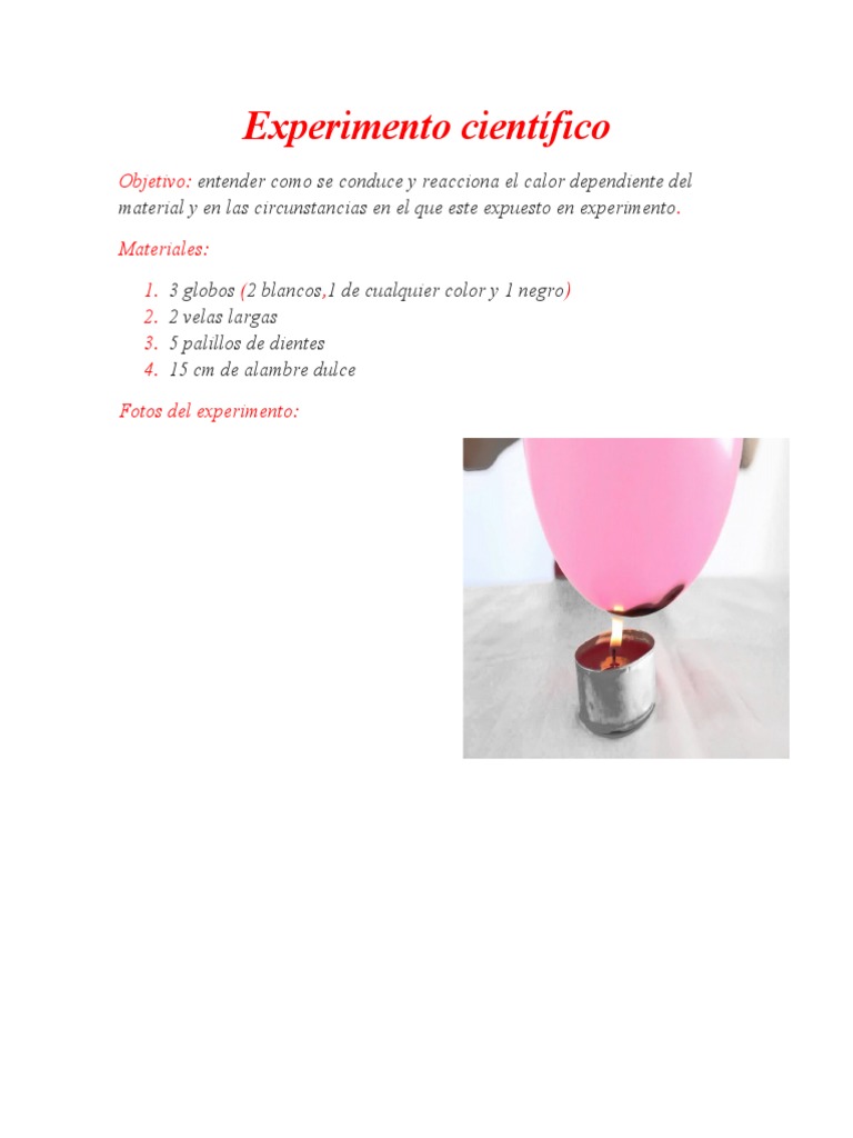 Experimento Científico de Dioselyn y Isabella | PDF