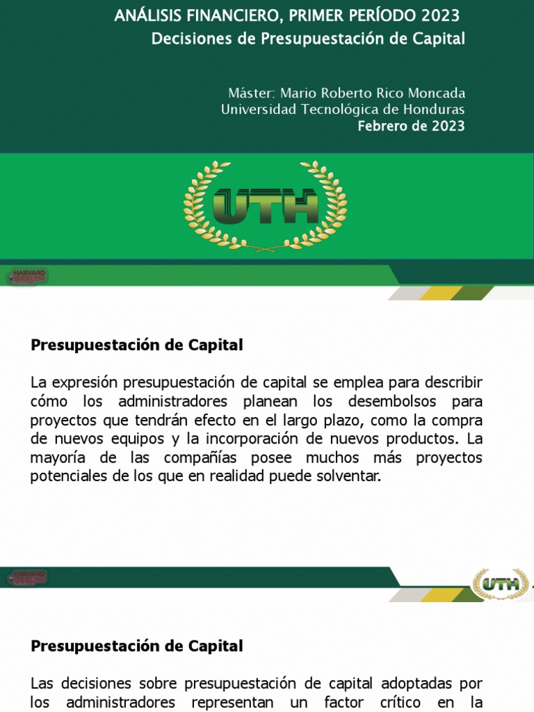 Presupuestacion de Capital | PDF | Valor presente neto | Presupuesto
