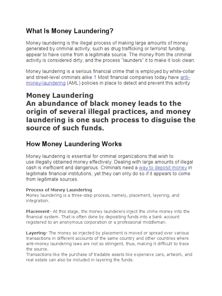 What Is Money Laundering PDF