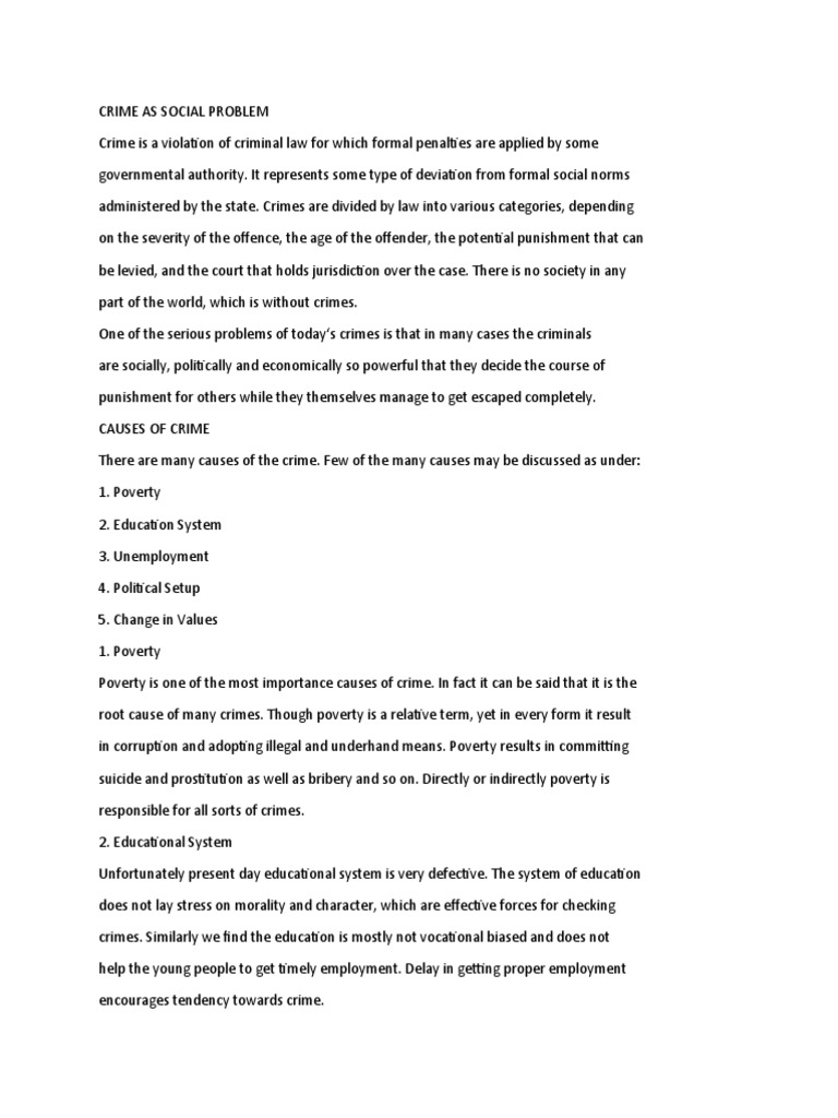 Crime As Social Problem | PDF | Crimes | Crime & Violence