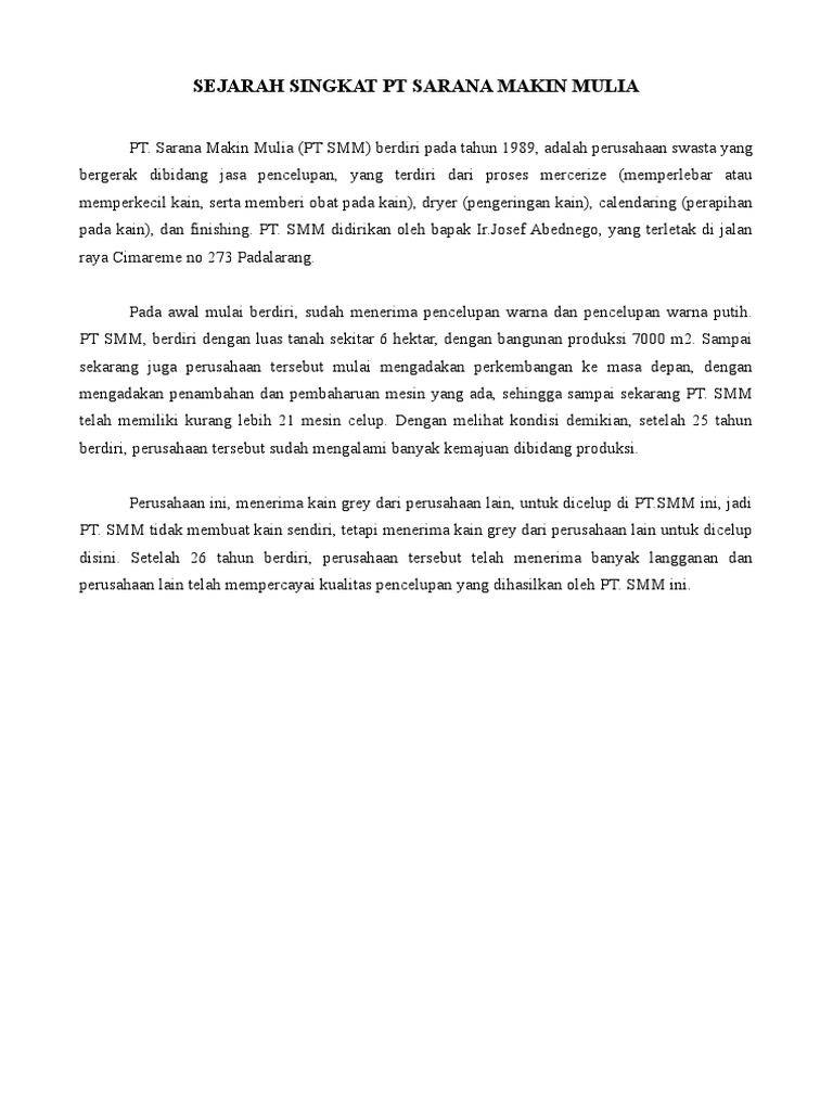 Sejarah Singkat SMM | PDF