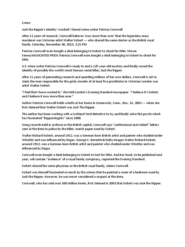 Crime - Jack The Ripper | PDF