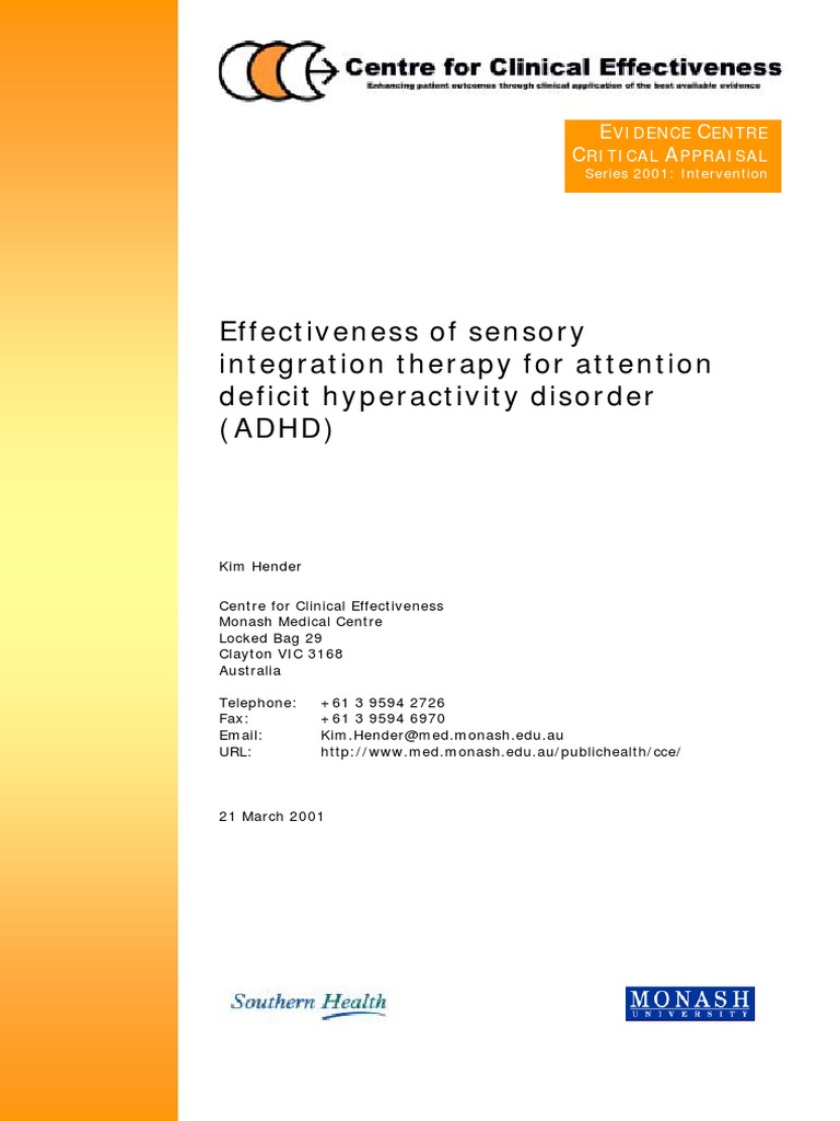 Effectiveness of Sensory Integration in ADHD | PDF | Attention Deficit Hyperactivity Disorder ...