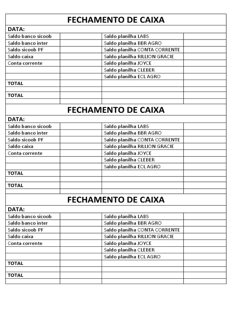 Fechamento de Caixa BBR Agro | PDF