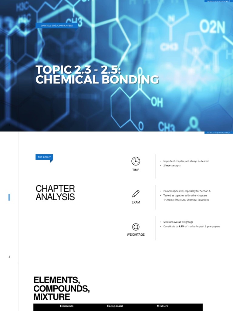 (CHEM CS) Chapter 2.3 - 2.5 - Chemical Bonding | PDF | Ionic Bonding | Ion