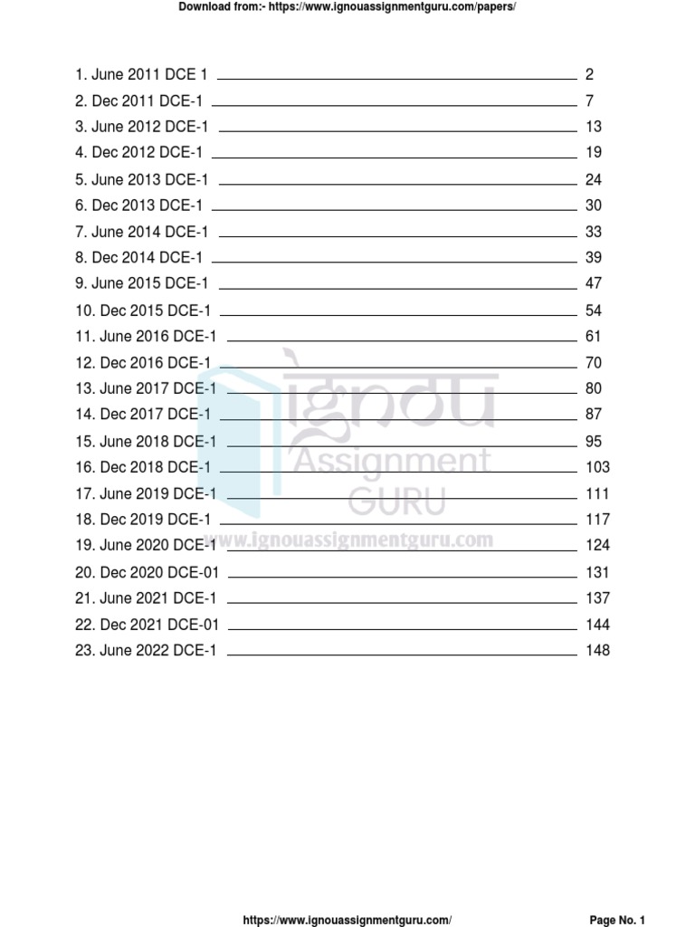 DCE-1 Question Paper | PDF