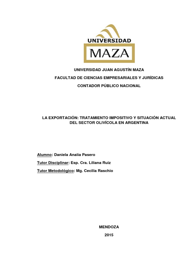 Tesis PASERO REPOSITORIO | PDF | Aceite de oliva | Impuestos