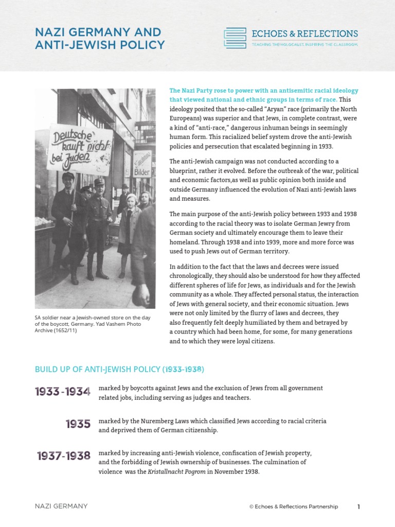 03 02 03 01 - StudentHandout - NaziGermanyAnti JewishPolicy | PDF ...