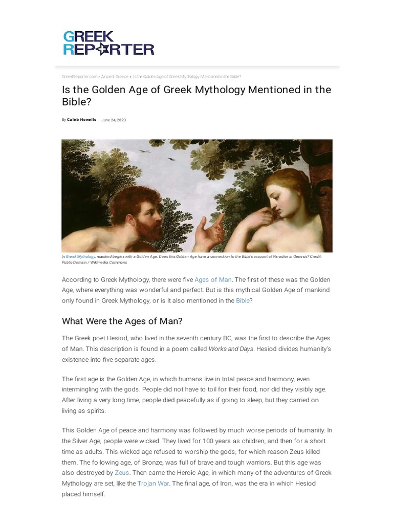 Is The Golden Age of Greek Mythology Mentioned in The Bible | PDF ...