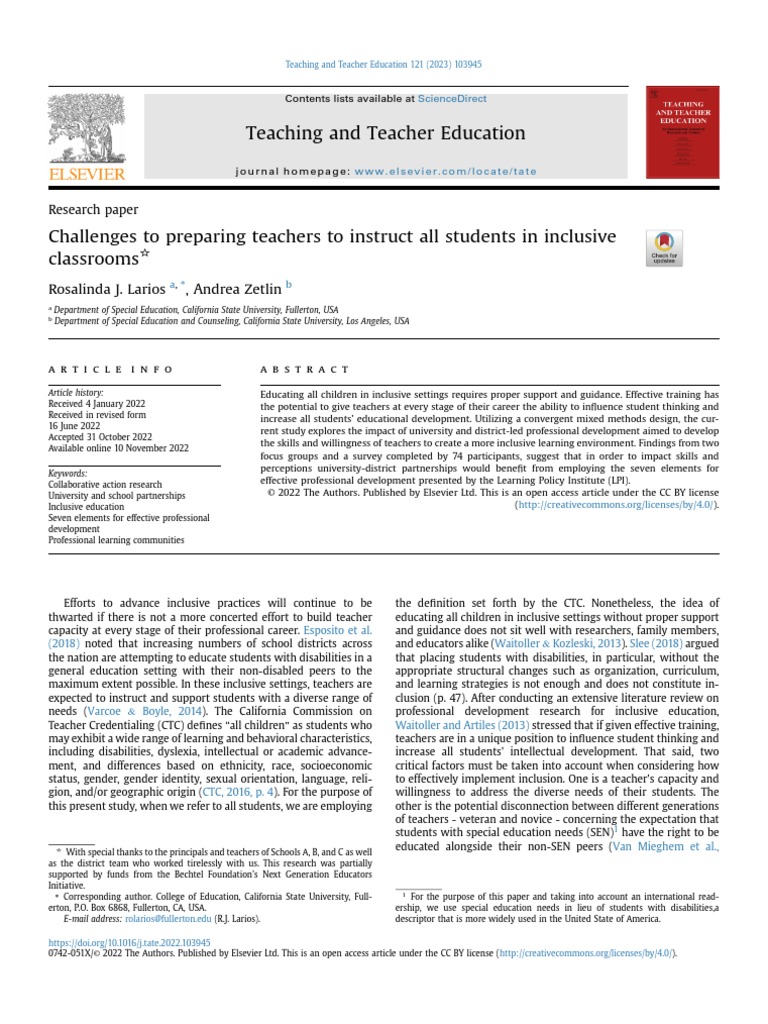 Challenges To Preparing Teachers To Instruct All Stu - 2023 - Teaching ...