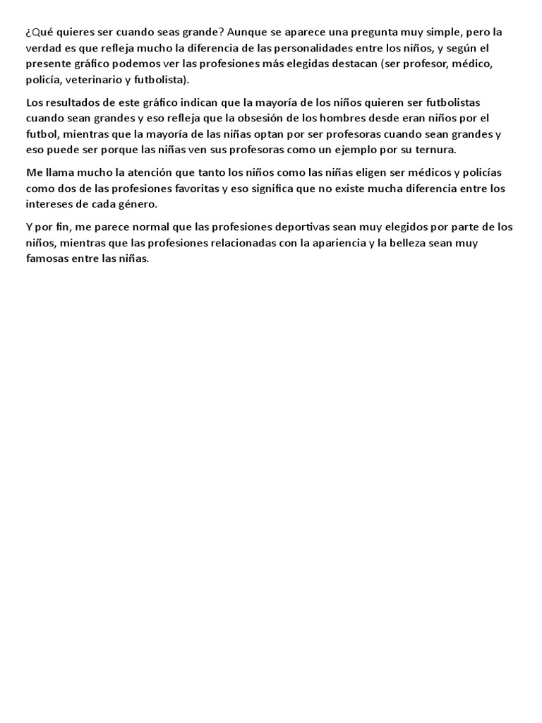 Qué Quieres Ser Cuando Seas Grande | PDF