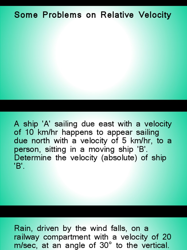 Some Problems On Relative Velocity1 | PDF