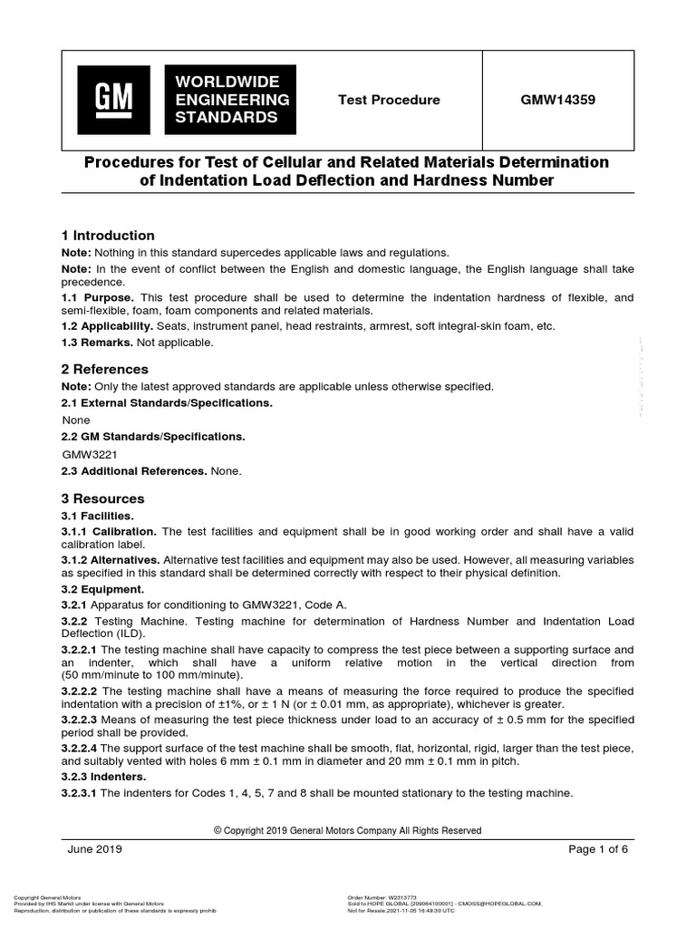 GMW14359 Procedure For Test of Cellular and Related Materials ...