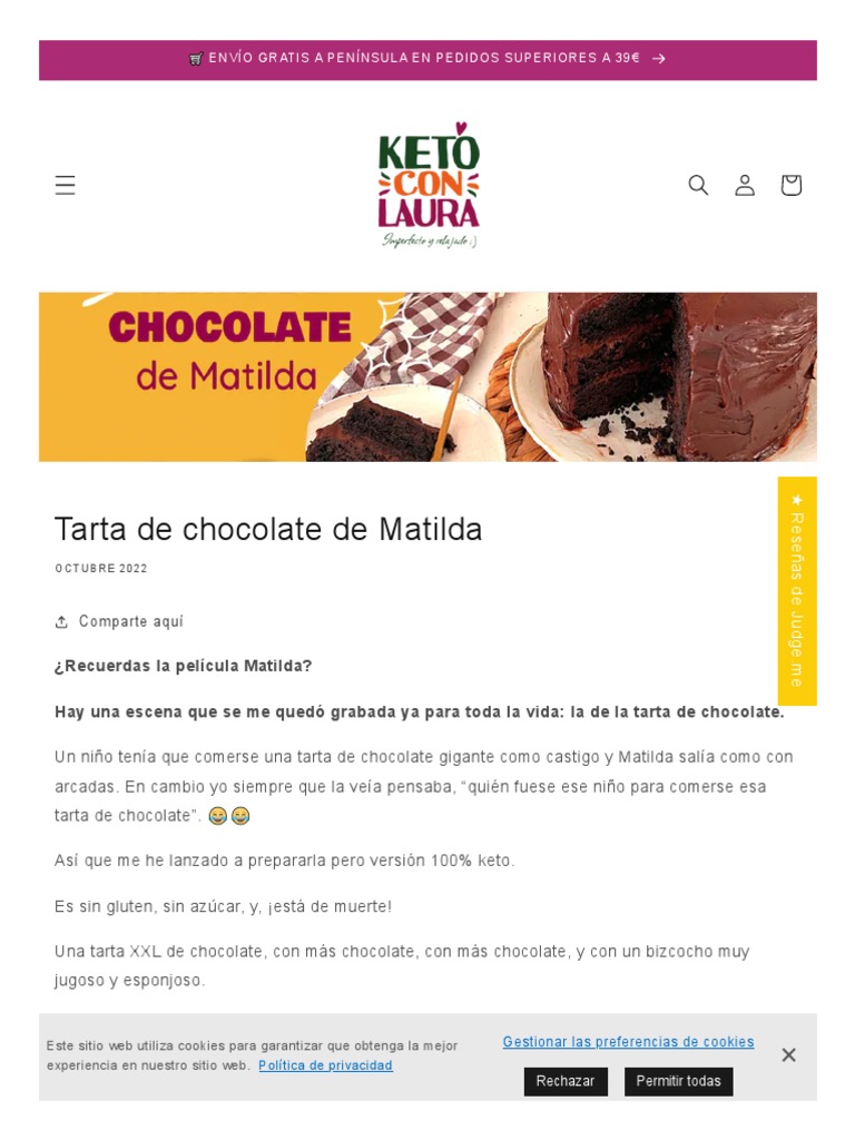 Tarta de Matilda | PDF | Chocolate | Alimentos