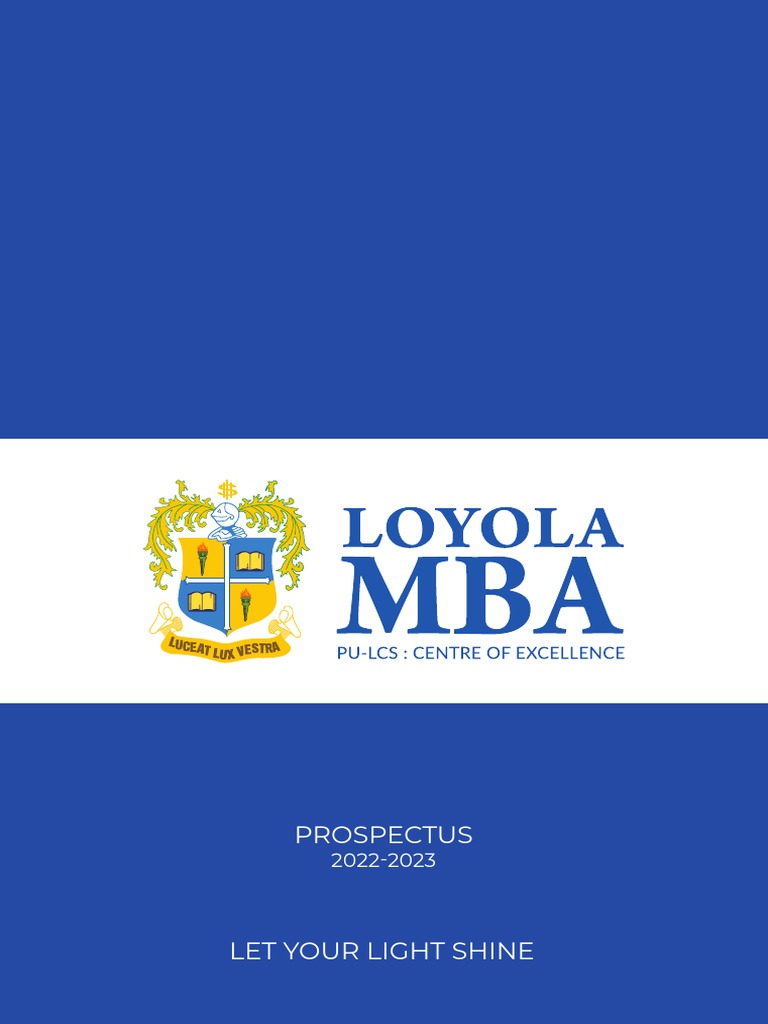 Loyala Pdy Mba | PDF | Master Of Business Administration | Business