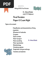 IGCSE 0610 Biology Topical Questions | PDF