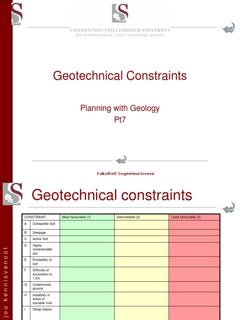Inggeo LC Lect Geotechnical Constraints Pt7 | PDF | Geotechnical ...