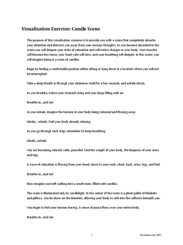 Candle Visualization Meditation Guide | PDF | Breathing | Exhalation