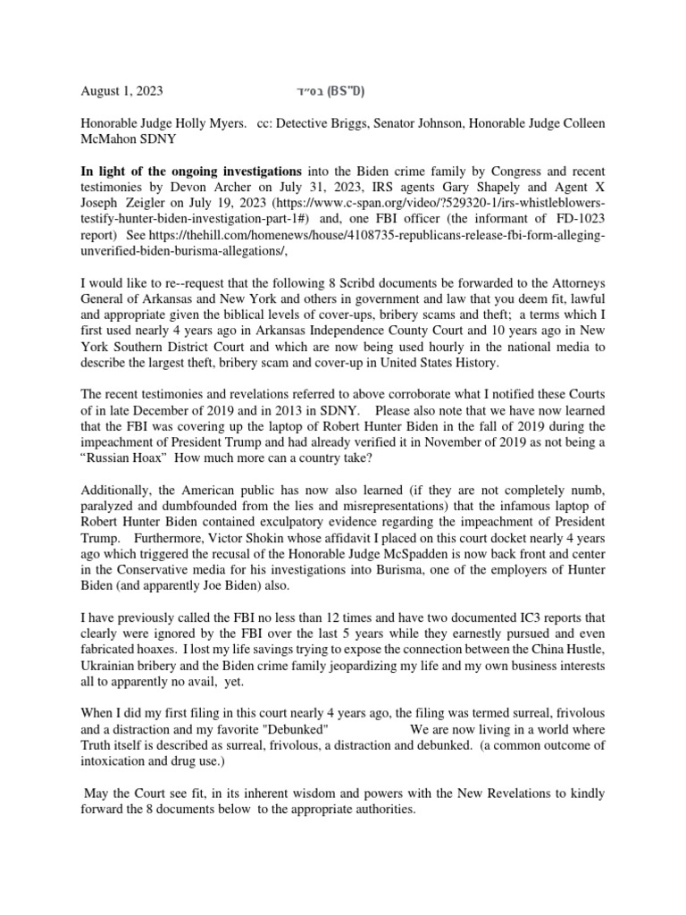 From Joel Caplan To Judge Meyers and Judge Mcmahon | PDF