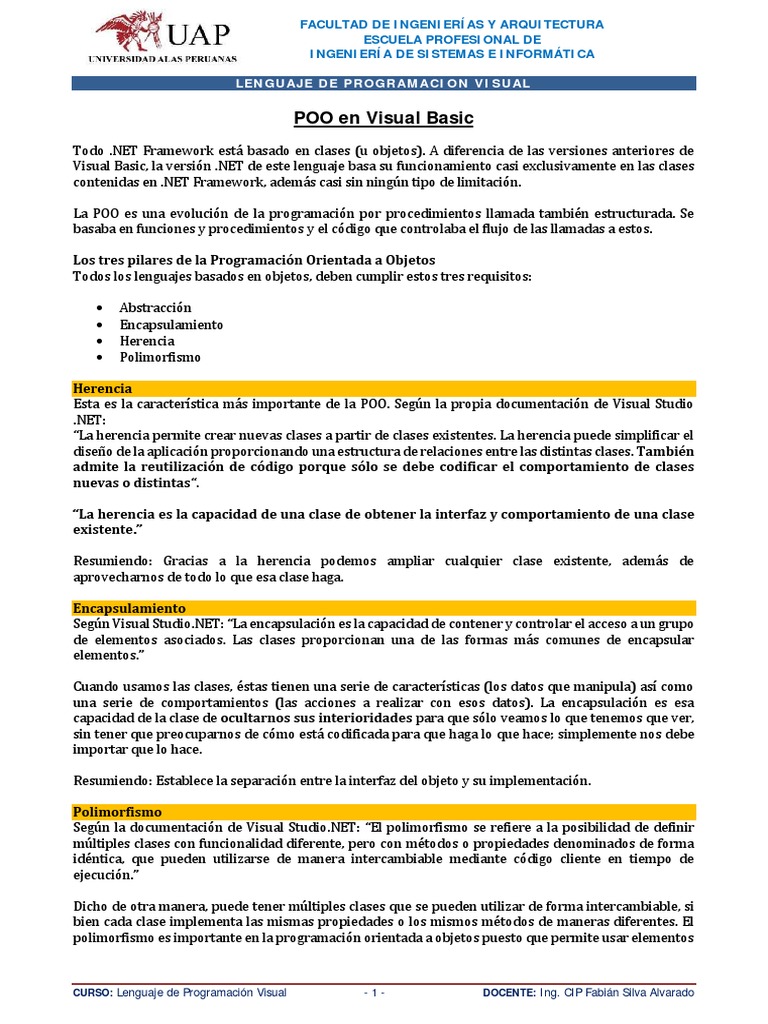 POO en Visual Basic | PDF