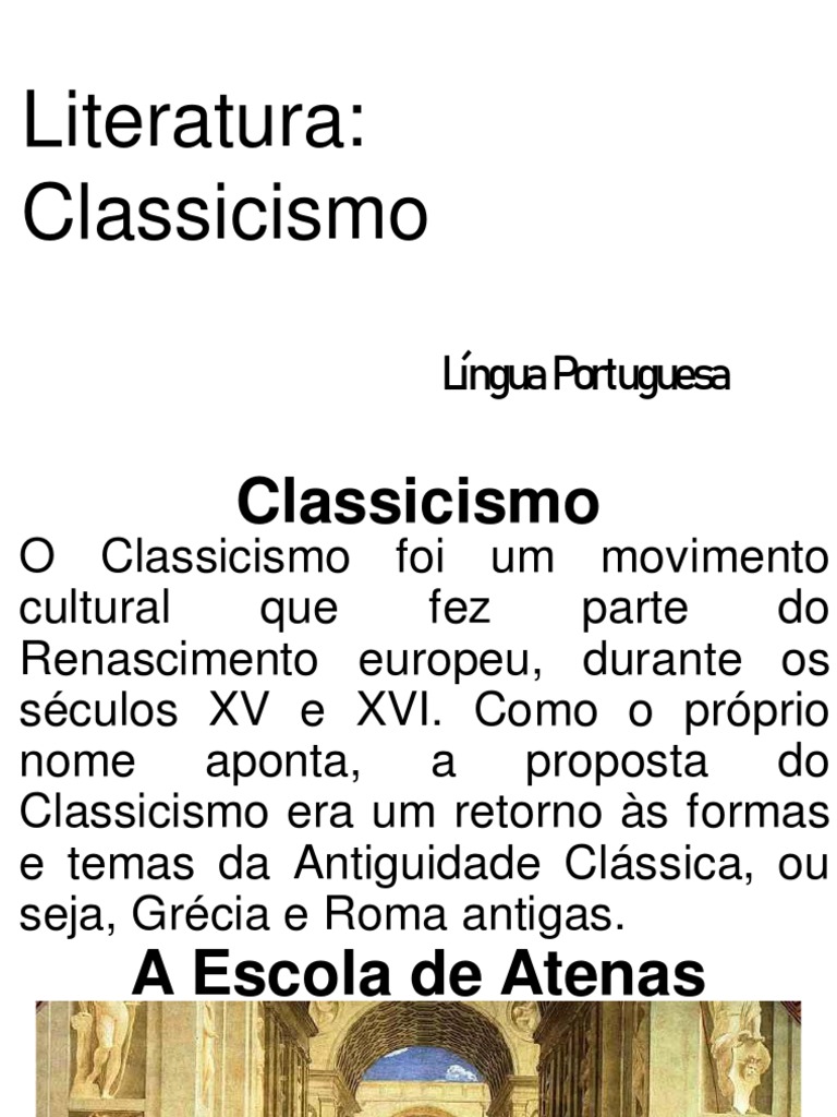 Literatura Classicismo | PDF | Classicismo