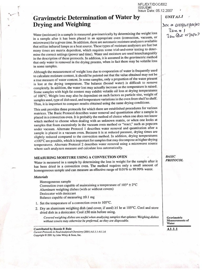 Standard Reference Method For Moisture AACC | PDF