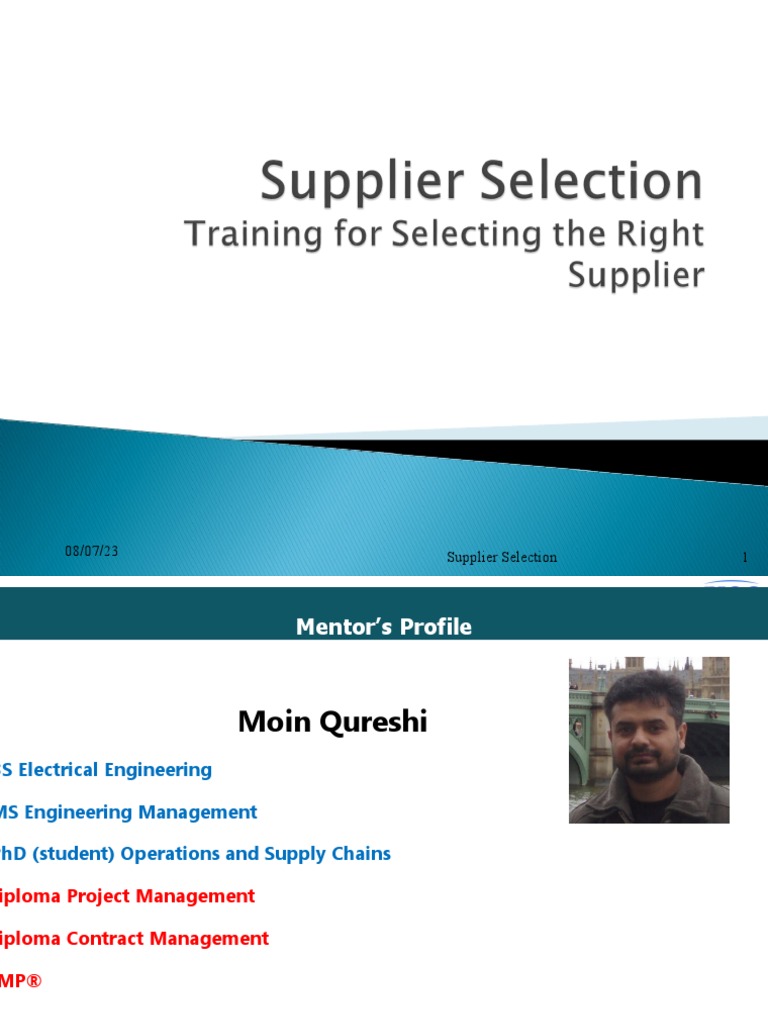 Supplier Selection Pdf Supply Chain Procurement