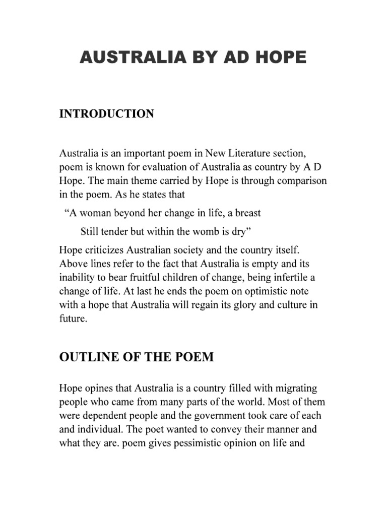 A D Hope | PDF
