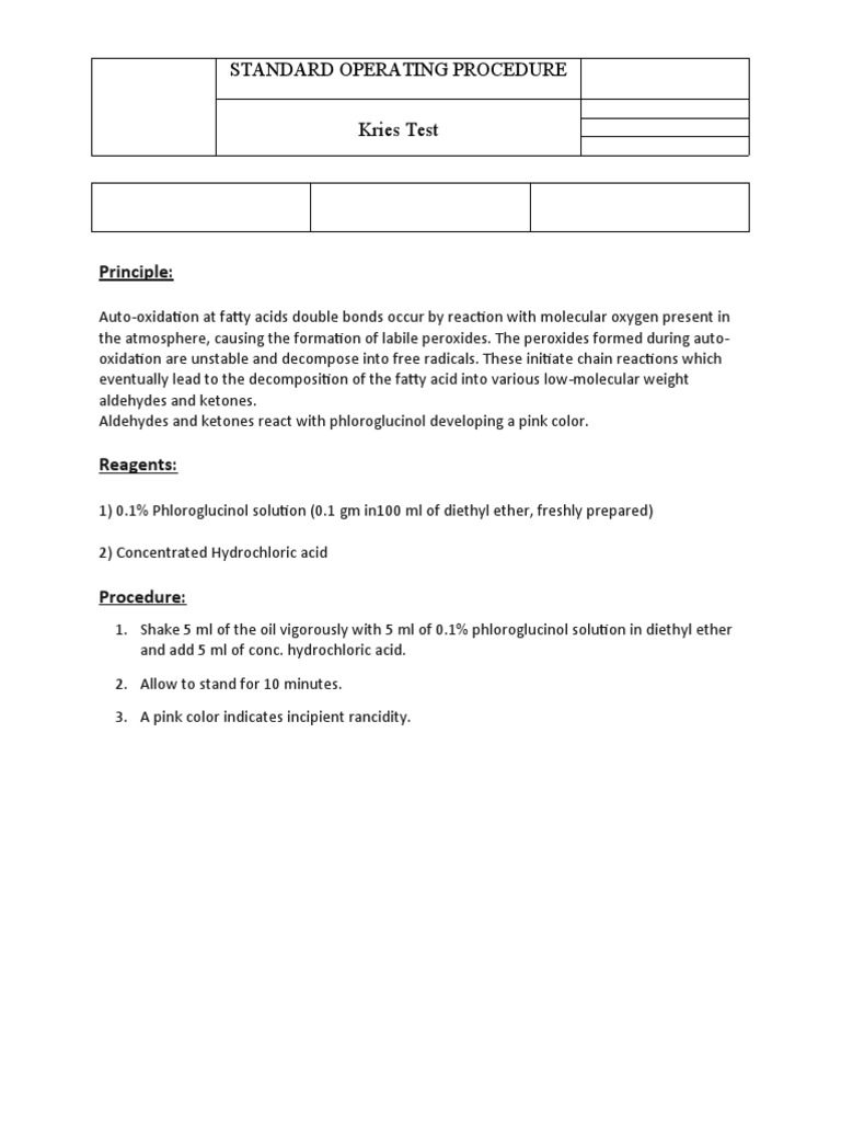 Kries Test Sop | PDF