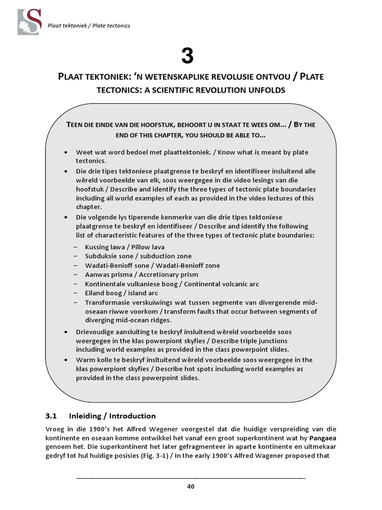 IngGeo 214 Lecture Notes - 3 Plate Tectonics - Plaat Tektoniek | PDF