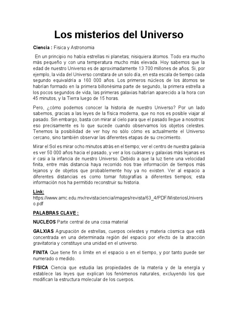Los Misterios Del Universo | PDF