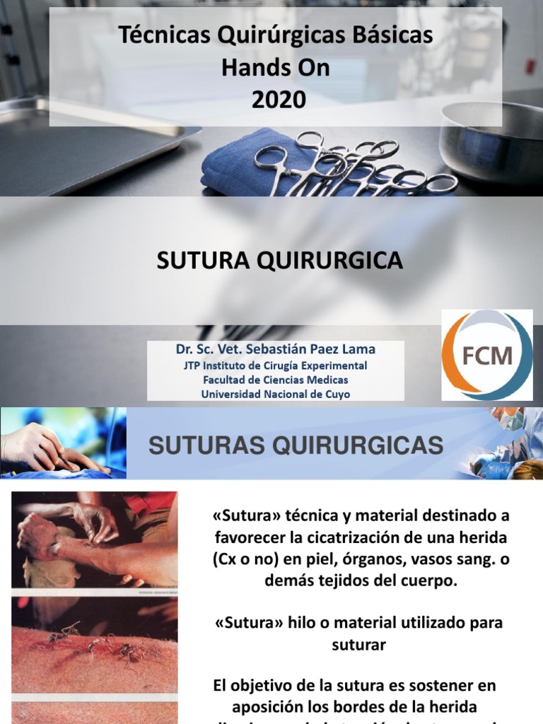 Clase Suturas | PDF | Sutura Quirúrgica | Herida