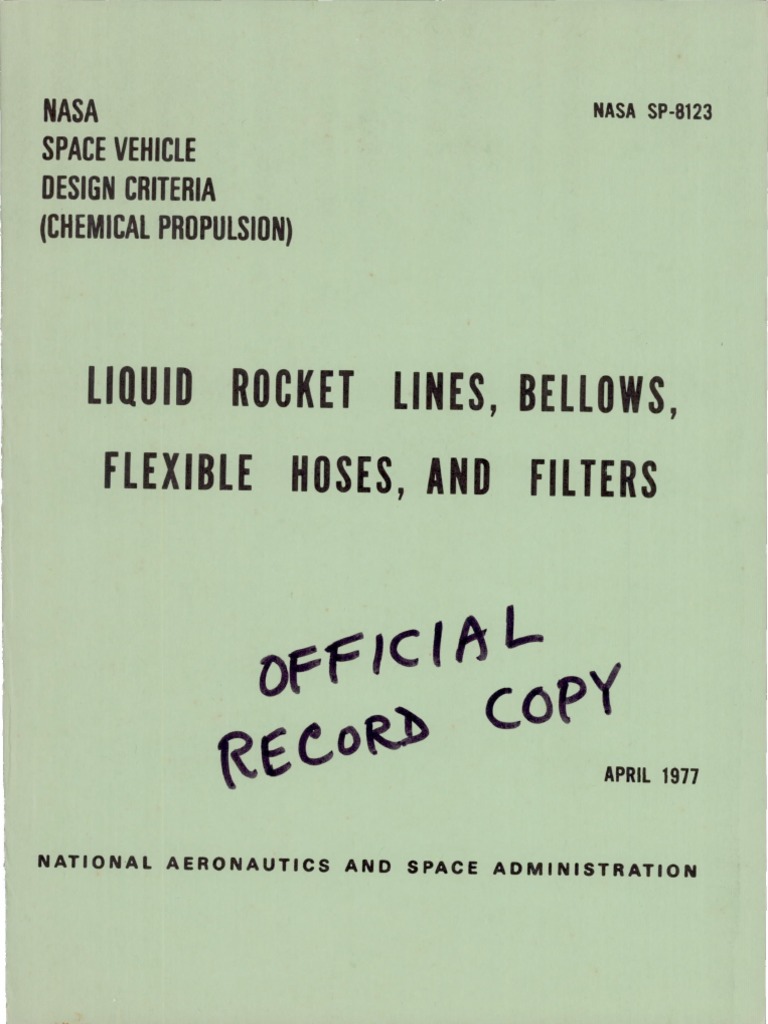 SP 8123 - Lines Bellows FlexibleHoses Filters | PDF | Rocket | Engines