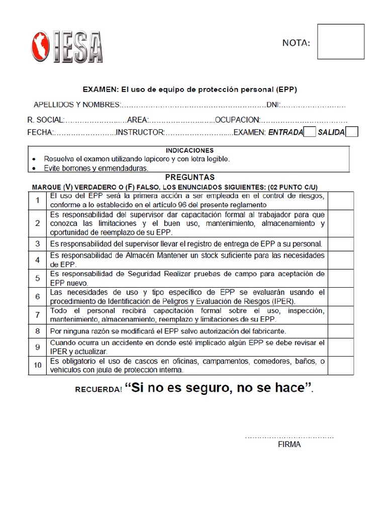 EXAMEN EPP - IESA | PDF