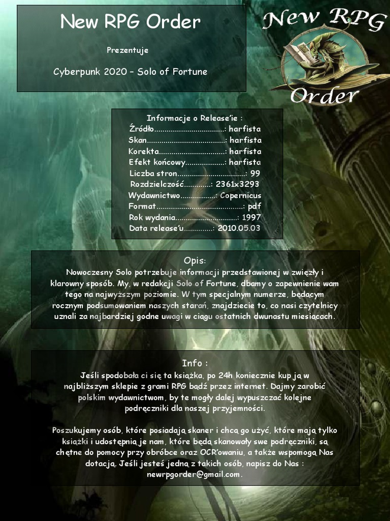 Cyberpunk 2020 - Solo of Fortune (OCR) | PDF