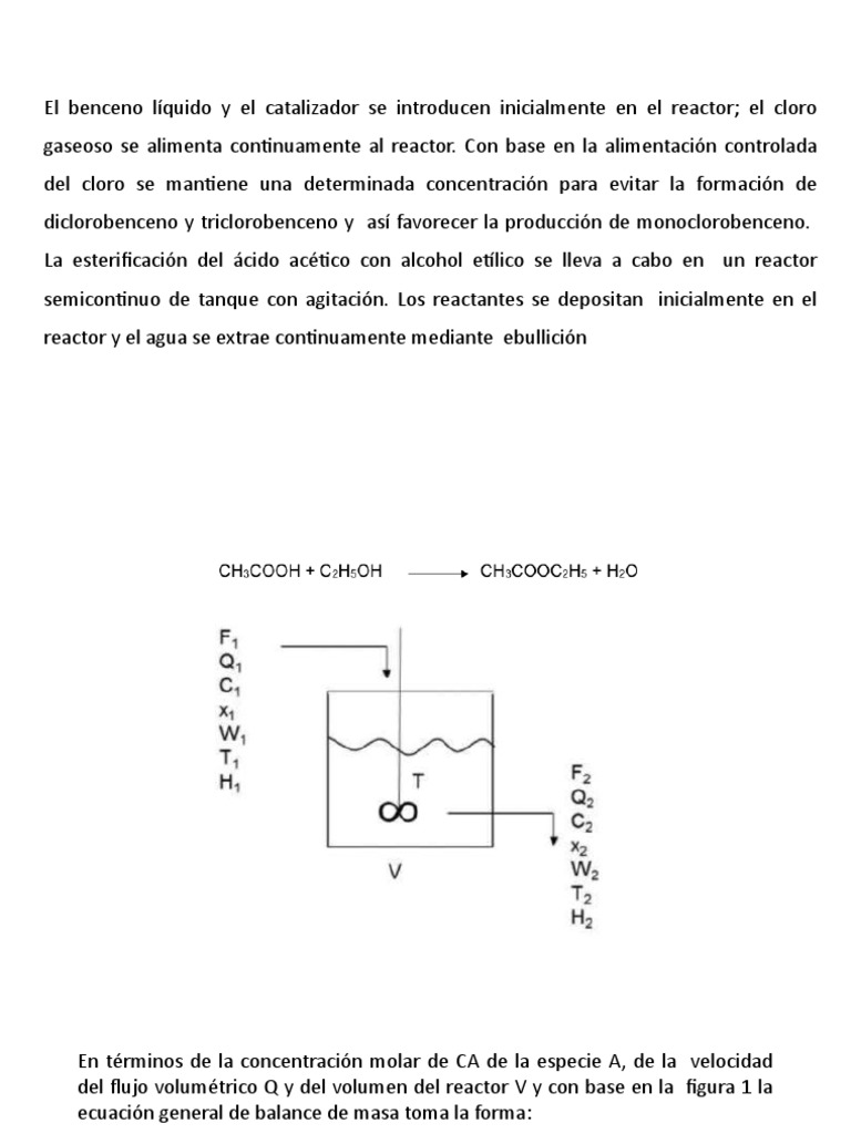Ejercicios Reactores Semicontinuospptx | PDF